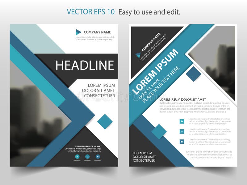 Blue Abstract Square Annual Report Brochure Flyer Design Template ...