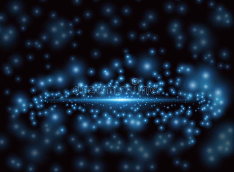 Blue Abstract Stardust. Cosmic Explosion, Flash, in the Sky . Vector ...