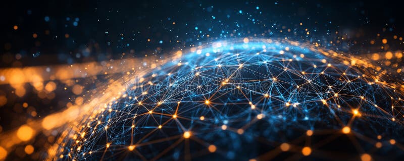 Blue Abstract Streaks of Light Merging into a Bright Focal Point Stock ...