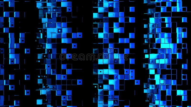 Abstract Strips of Square Mosaic Cells on Black Background Stock Video ...