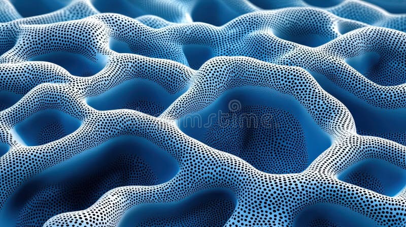 Blue Abstract Surface with Intricate Patterns and Depths, Creating a ...