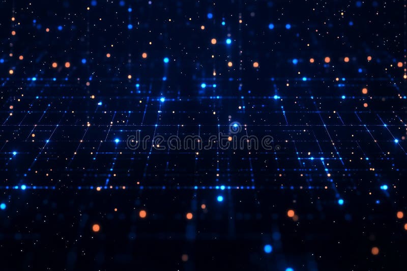 Blue Abstract Tech Background. Geometric Minimal Pattern with Dots and ...