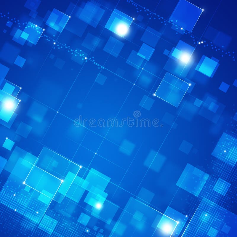 Blue Abstract Tech Background Stock Illustration - Illustration of ...