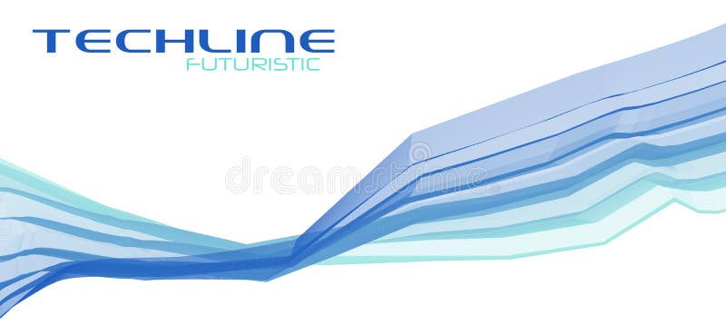 Blue Abstract Tech Line. Vector Graphics Stock Vector - Illustration of ...