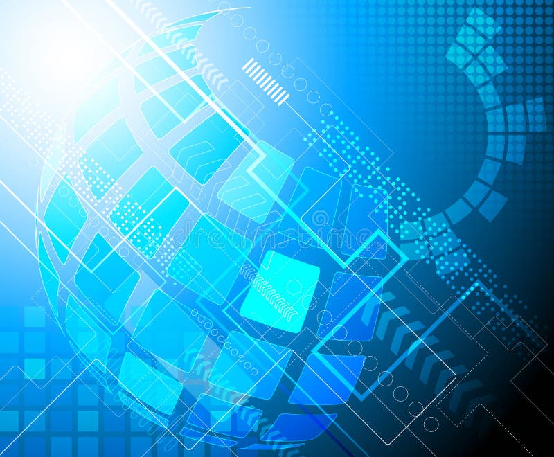 Blue Abstract Technical Background Stock Vector - Illustration of ...