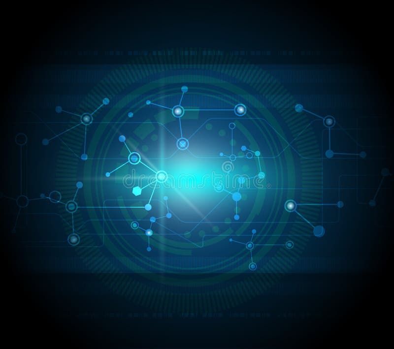 Blue Abstract Technology Hi-tech Background Stock Vector - Illustration ...