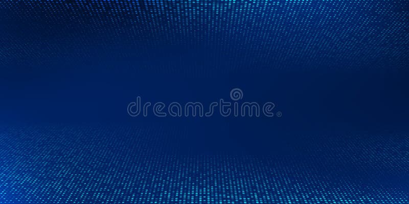 Blue Abstract Technology Round Pixel Background. Science Network ...