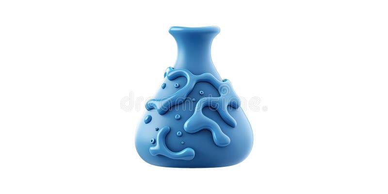 Blue Abstract Vase with Dripping Design Isolated on Transparent ...