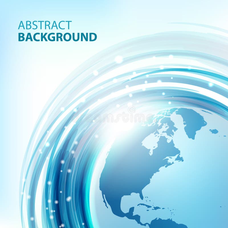 Blue Abstract Vector Background with Earth Stock Vector - Illustration ...