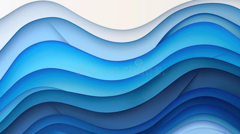 Blue Abstract Vector Background with Wavy Design Stock Illustration ...