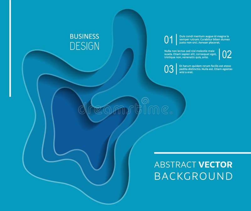Blue Abstract Vector Design with Paper Cut Stock Vector - Illustration ...