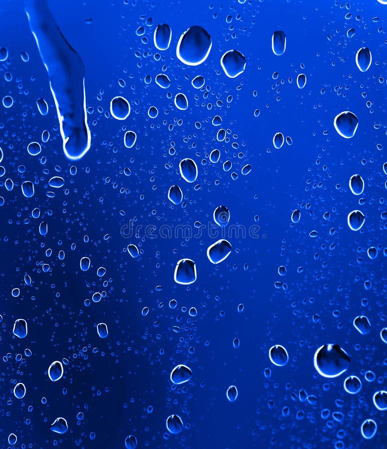 Blue Abstract Water Drops Background Stock Image - Image of reflection ...