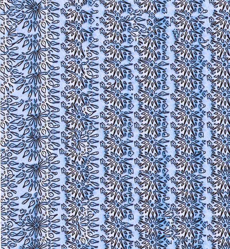 Blue Abstract Watercolor Pattern with Floral Line Gradient Background ...