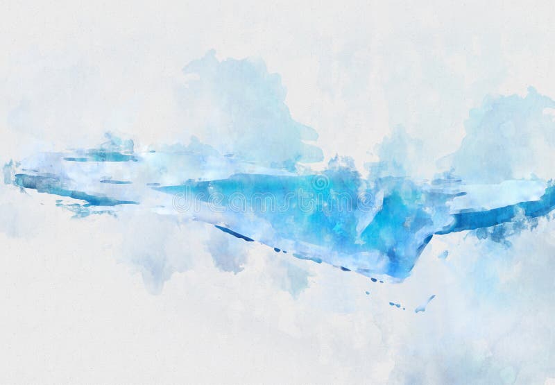 Blue Abstract Watercolor Texture Background. Moderm Art Painted ...