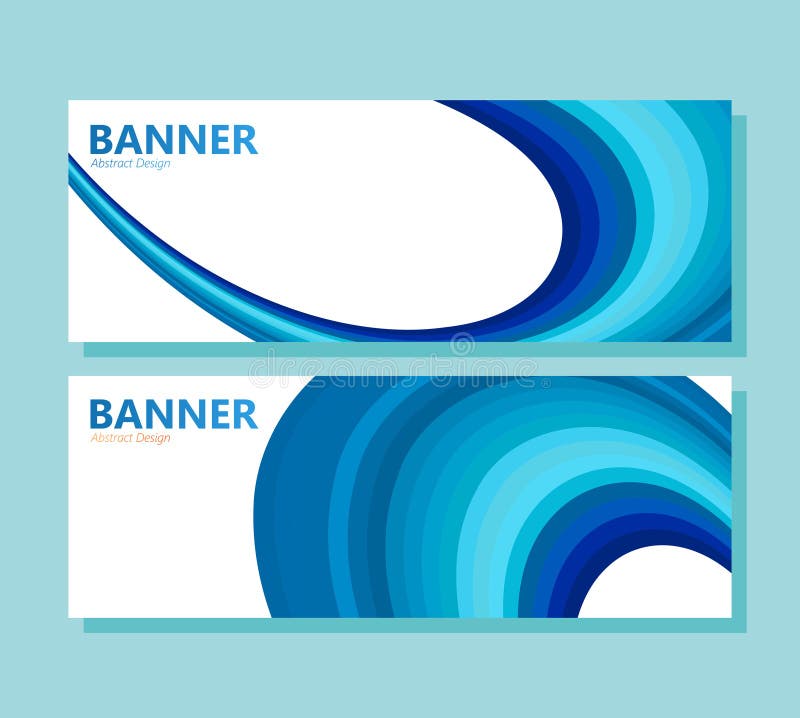 Blue Abstract Wave Banner Design Stock Vector - Illustration of ...