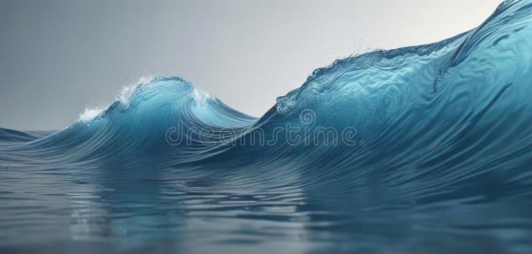 Blue Abstract Wave Element with Gentle Ripples, Soft Wave, Wave Motion ...