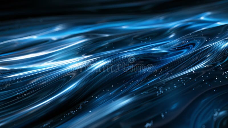 Blue Abstract Wave Pattern with Light Reflections, Futuristic Design ...
