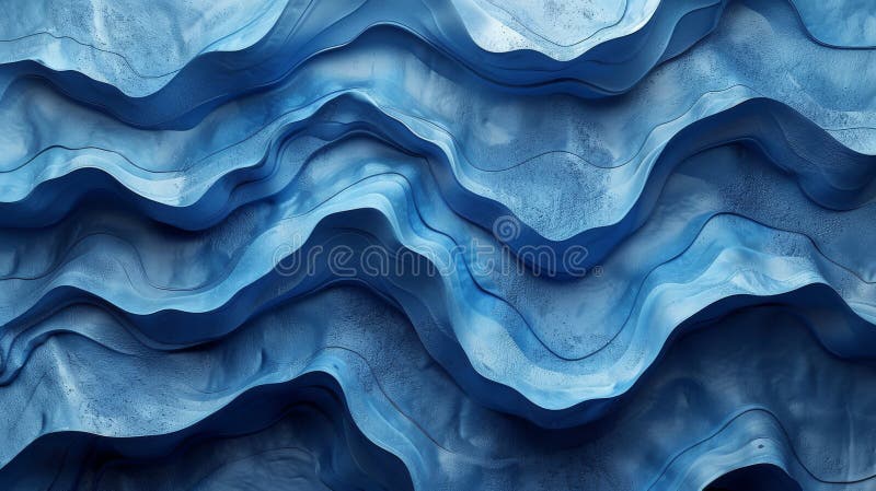Abstract Waves in Shades of Blue Astonishing Flowing Patterns with a ...