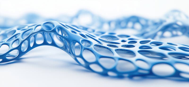 Blue Abstract Wave Structure with Organic Holes and Fluid Design ...