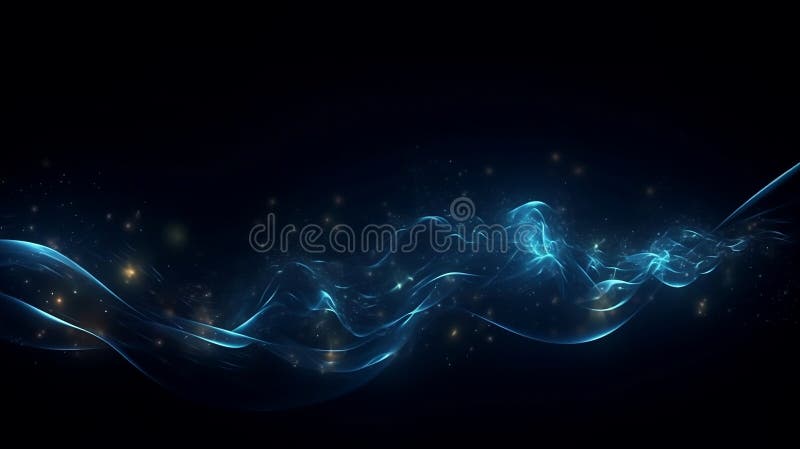 Blue Abstract Waves on a Black Background. Electric Blue Wave ...