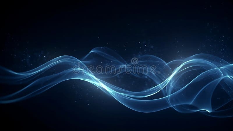 Blue Abstract Waves on a Black Background. Electric Blue Wave ...
