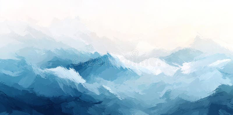 Blue Abstract Waves - Digital Painting, Blue Abstract Art Stock Photo ...