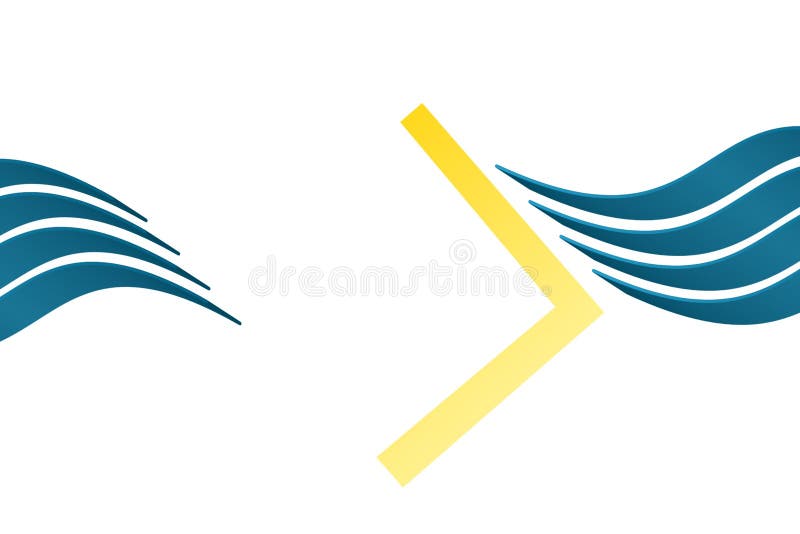 Blue Abstract Waves and Half Square with White Background Stock ...