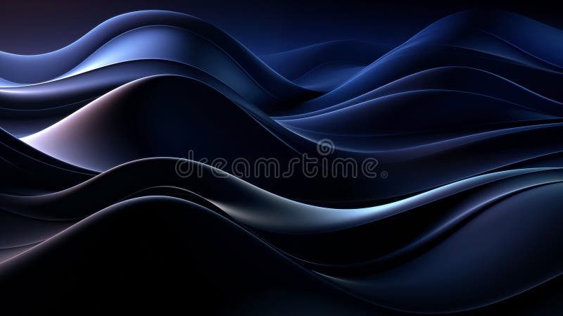 Blue Abstract Wavy Background. 3d Illustration Stock Illustration ...