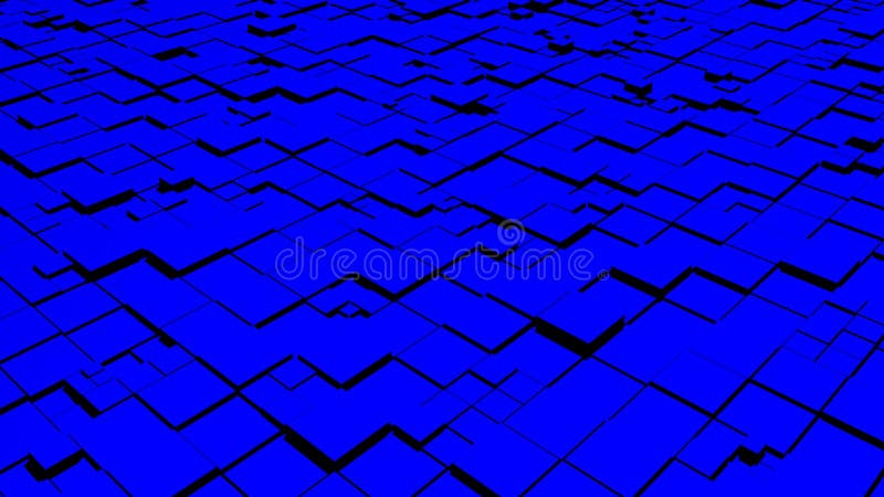 Blue Abstraction with Moving Square Elements, Cool Light and Shadows ...