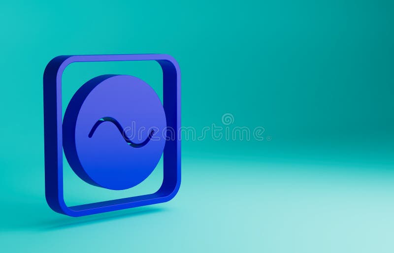 Blue AC Voltage Source Symbol Icon Isolated on Blue Background ...