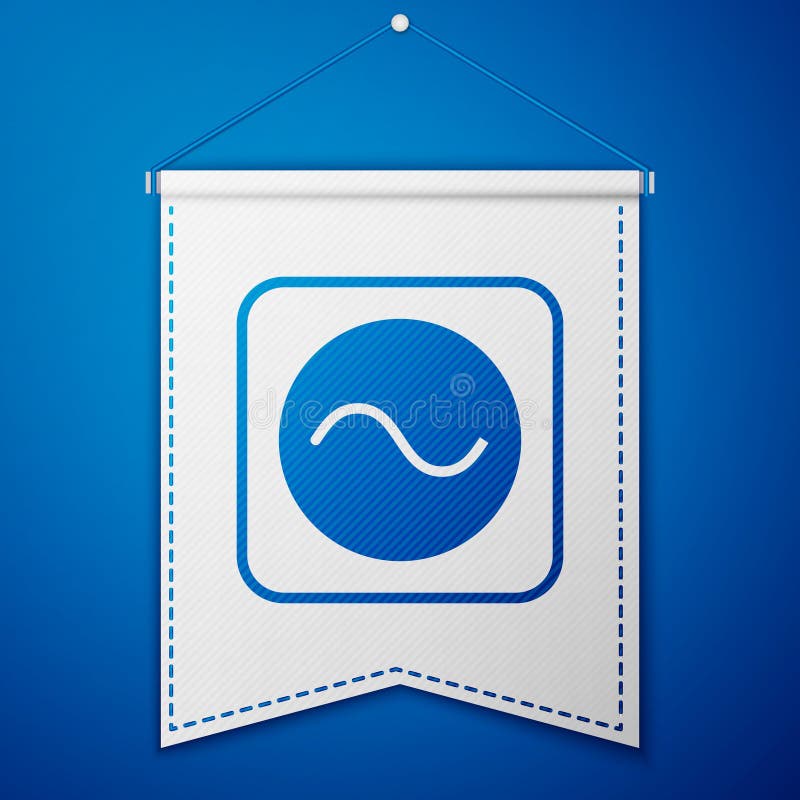 Blue AC Voltage Source Symbol Icon Isolated on Blue Background ...