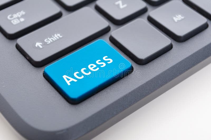 Blue Access Button on Keyboard Concept Stock Photo - Image of connect ...