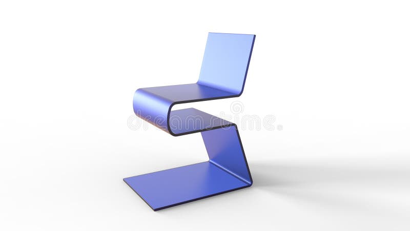 Blue Acrylic Chair Concept 3d Rendering Stock Illustration ...