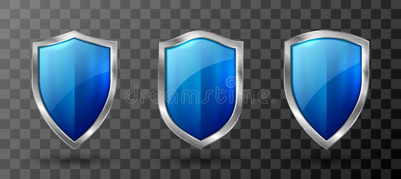 Blue Acrylic Shield Metal Frame Realistic Trophy Stock Vector ...