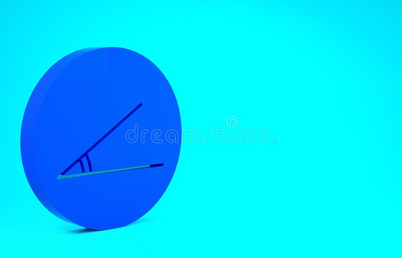 Blue Acute Angle of 45 Degrees Icon Isolated on Blue Background ...