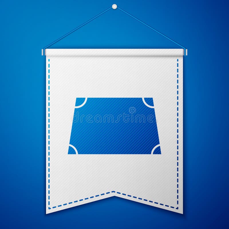 Blue Acute Trapezoid Shape Icon Isolated on Blue Background. White ...