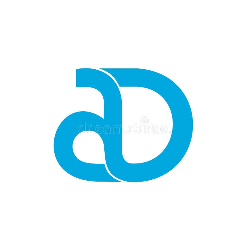 Blue AD Letter Logo Design stock vector. Illustration of template ...