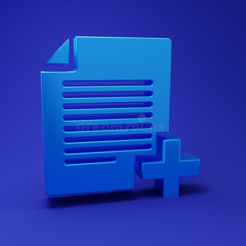 Blue Add New File Icon Isolated on Blue Background. Copy Document Icon ...