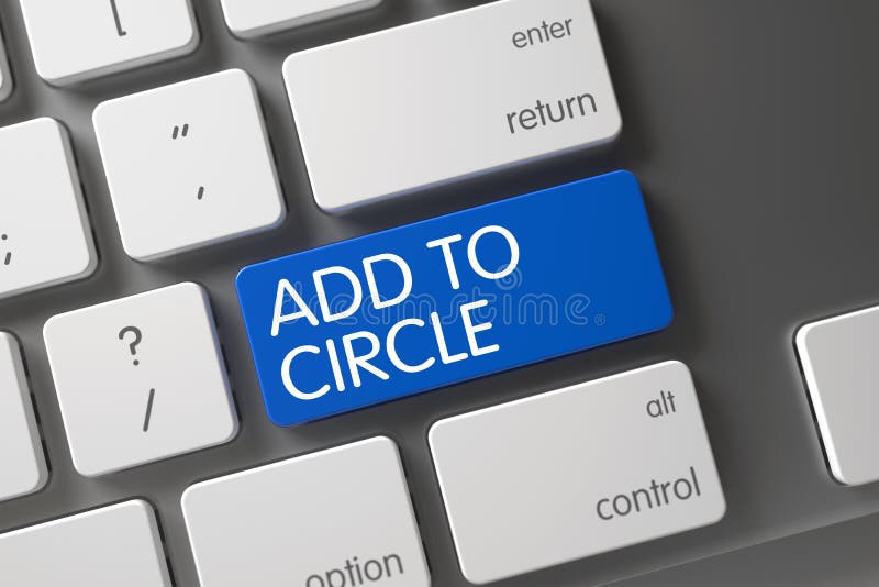 Blue Add To Circle Key on Keyboard. 3D. Stock Image - Image of support ...
