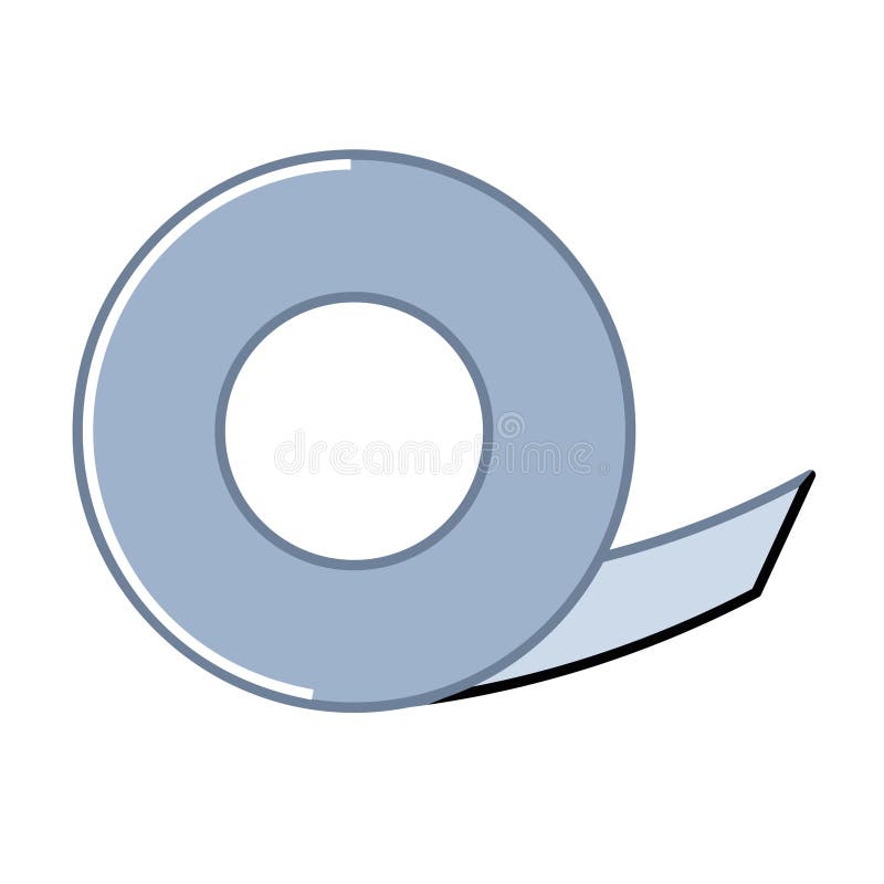 Blue Adhesive Tape Roll. Vector Stock Vector - Illustration of blue ...