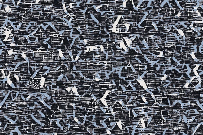 Blue African Tribal Patterns and Shapes with Primitive Textures Stock ...