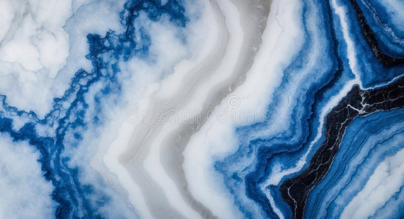 Blue Agate Abstract Design, Fluid Marble Texture with Natural Stone ...