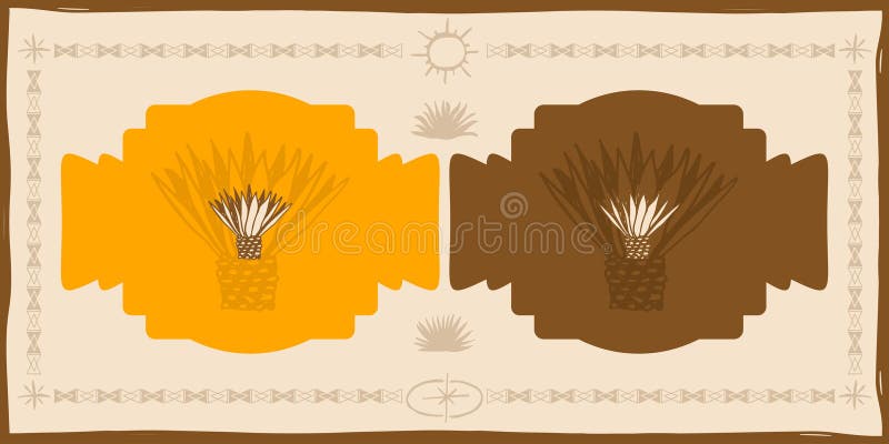 Blue Agave Plant Vector Clipart Sketch Boho Art Stock Illustration ...