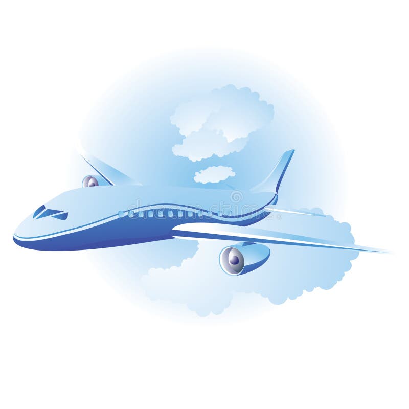 Blue jet airplane stock vector. Illustration of freight - 174503655