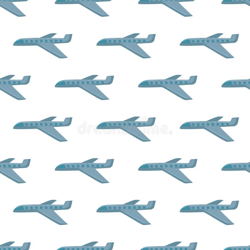 Blue Airplane Seamless White Background Stock Illustration ...