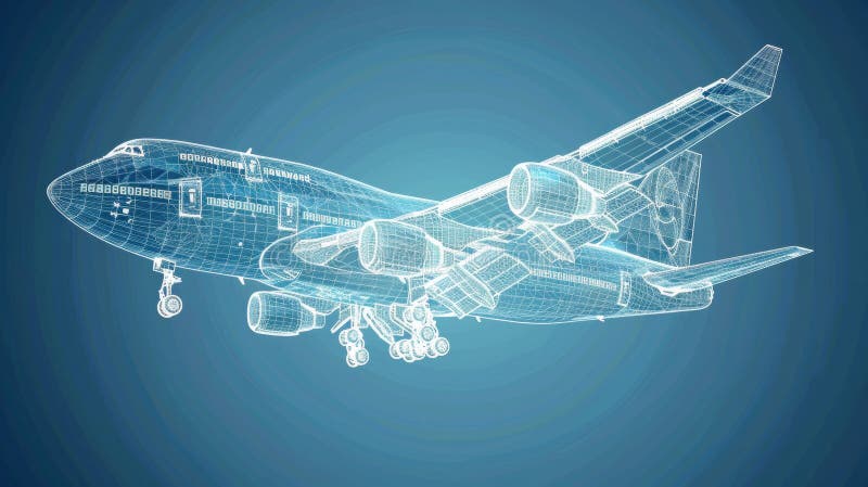 A blue airplane with stock illustration. Illustration of commercial ...