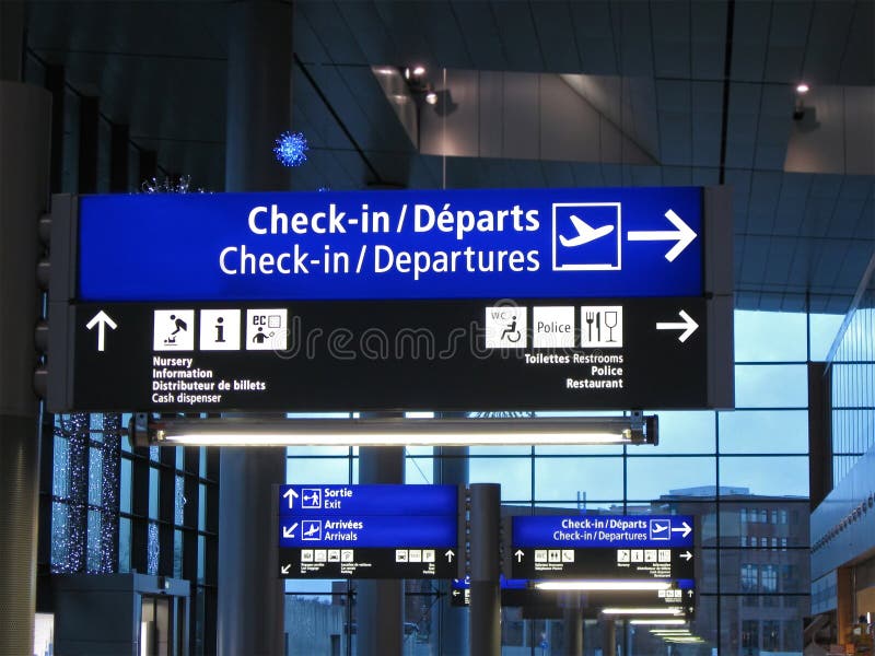 Airport Blue Interior, Gate Sign, Airline Flight Diversity Stock Image ...