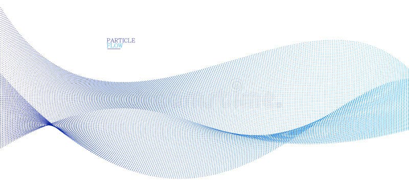 Blue Airy Particles Flow Vector Design, Abstract Background with Wave ...
