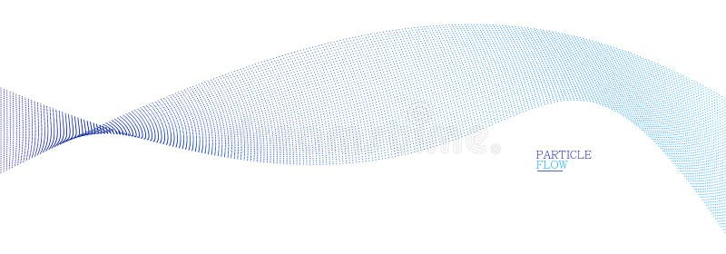 Blue Airy Particles Flow Vector Design, Abstract Background with Wave ...