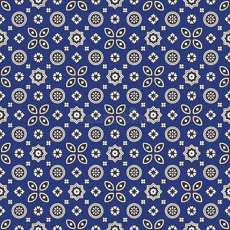 Blue Ajrak Pattern stock vector. Illustration of hala - 47726865